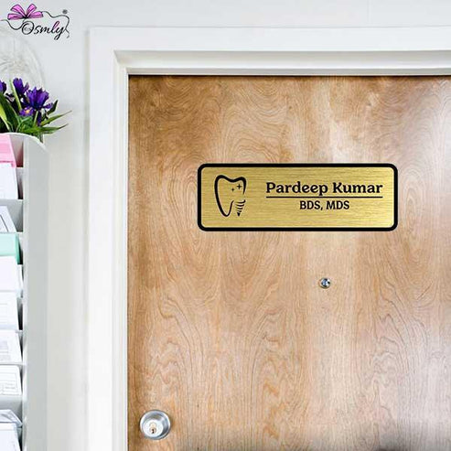 Acrylic Gold Dentist Name Plate – BusienssJi